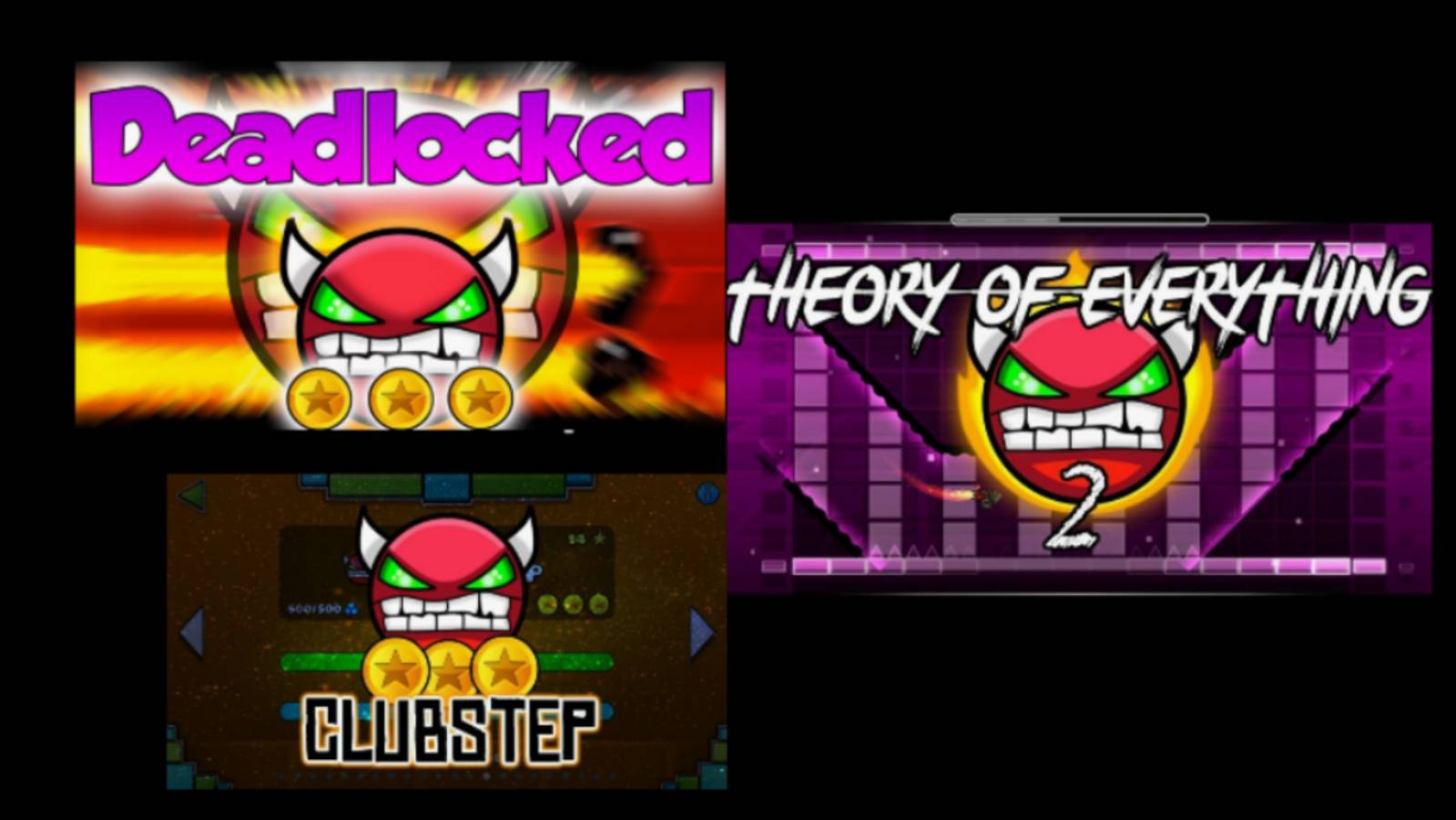 Официальные demons в geometry dash 2.2 (все видео)