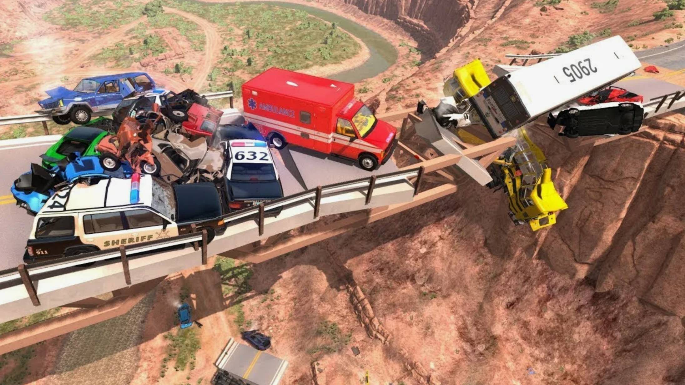 Большие аварии иза препятствий на дорогах BeamNG.drive (все видео)