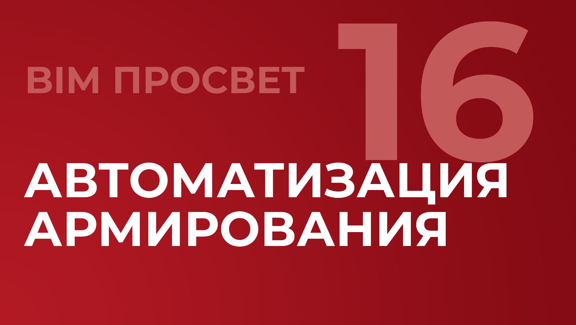 BIM Просвет 16 | Автоматизация армирования