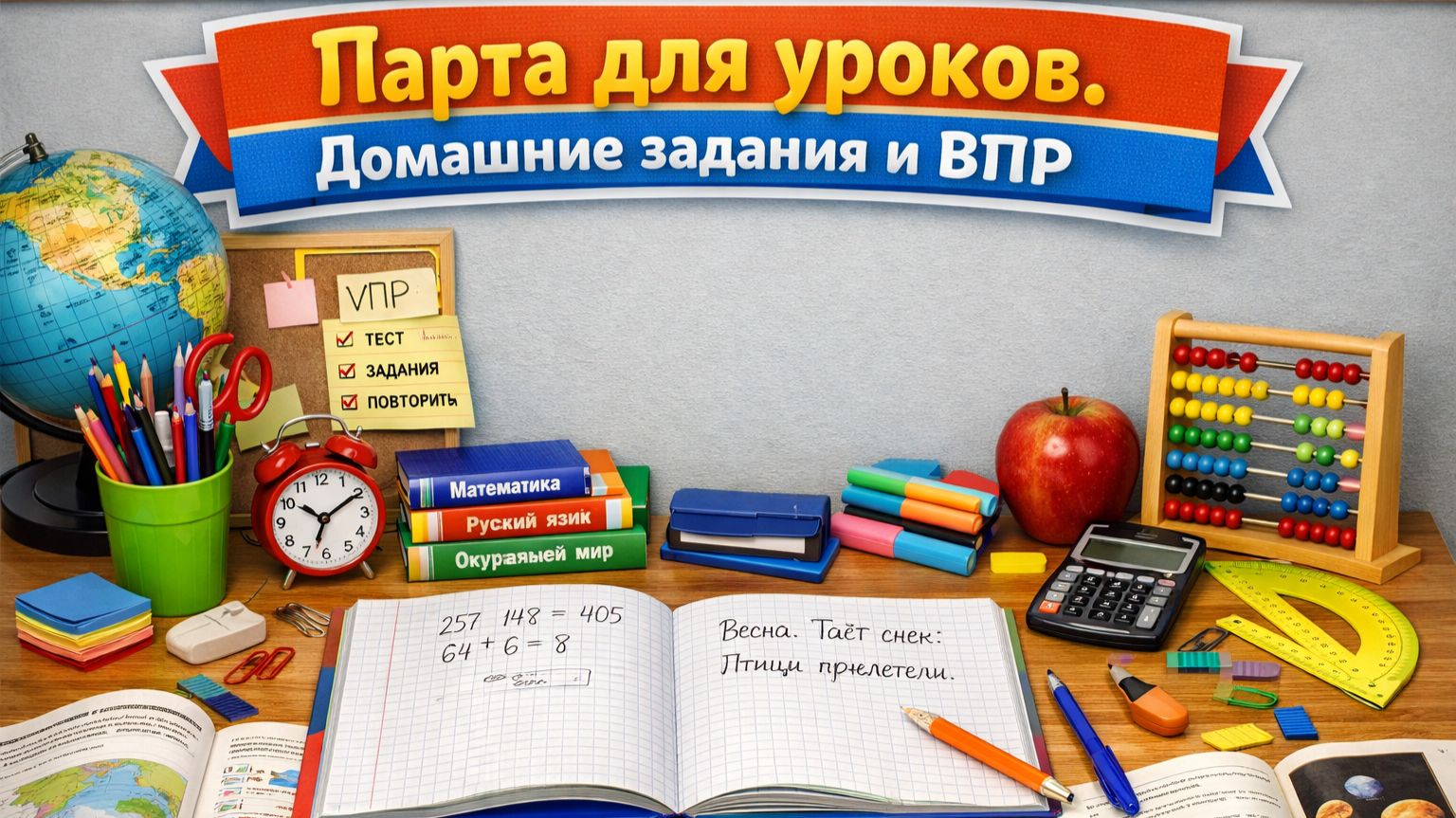 📝 Парта для уроков | Домашние задания и ВПР (3-4 класс)