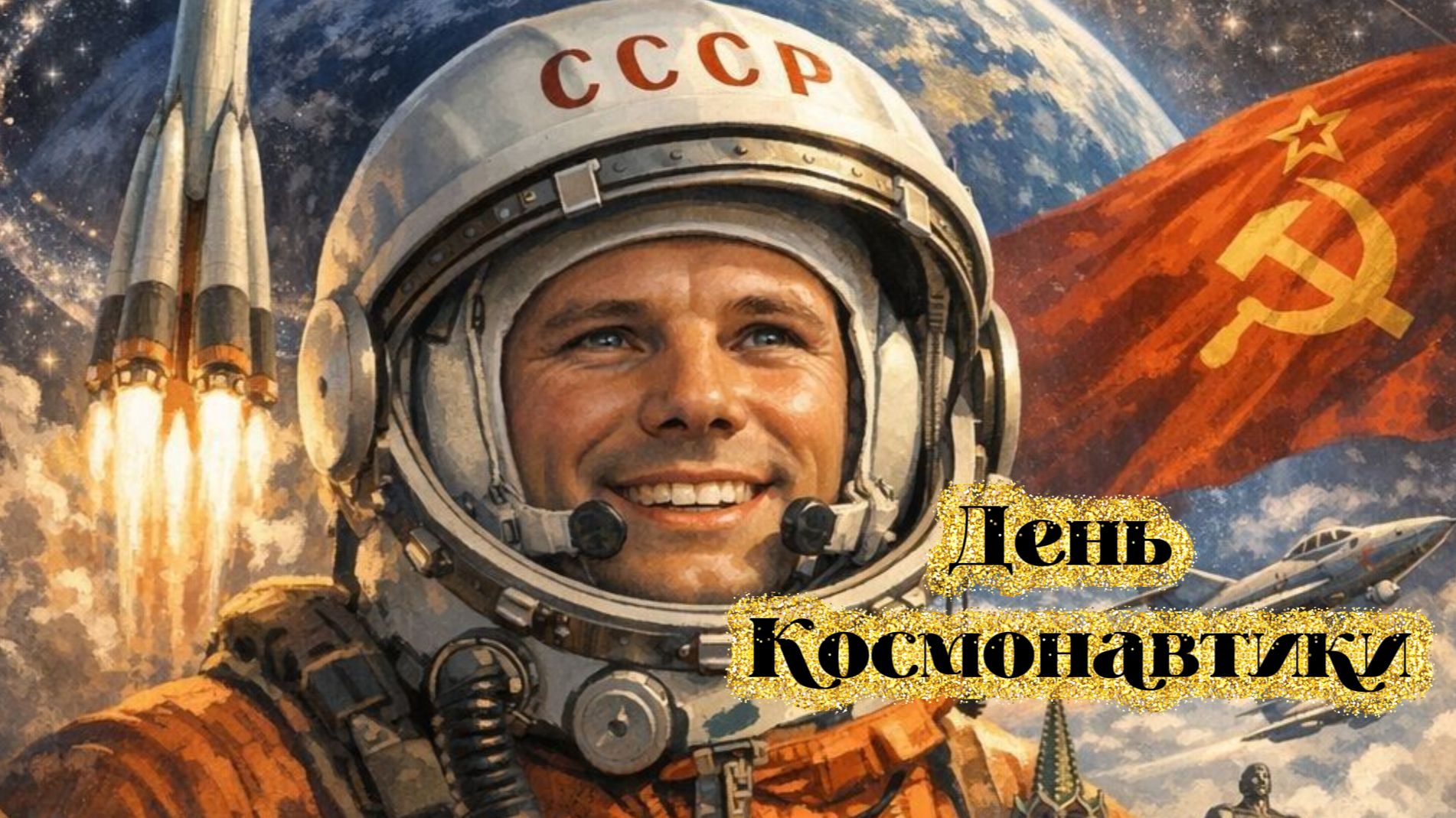 День космонавтики поздравления 12 апреля Гагарин космос звёзды! 🚀⭐