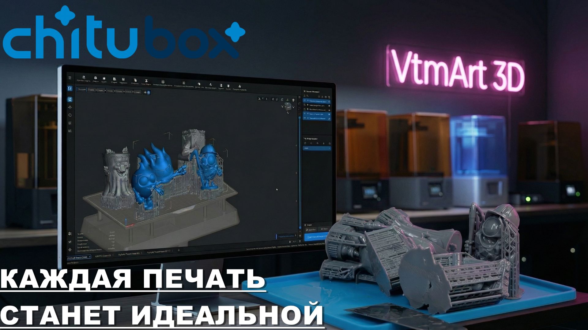 Chitubox, нюансы 3д печати подготовка моделей, уроки