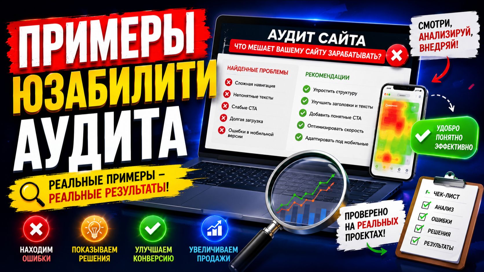 Пример юзабилити-аудита: как улучшить ваш сайт и превратить посетителей в клиентов 🚀