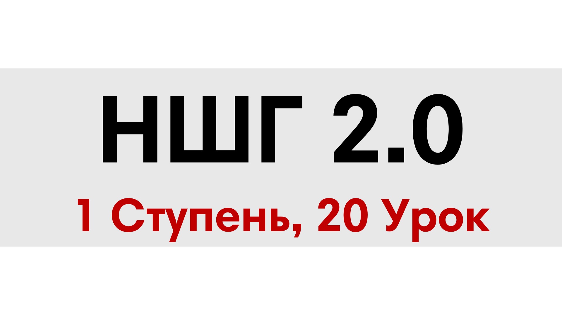 НШГ 2.0 1 Ступень 20 Урок