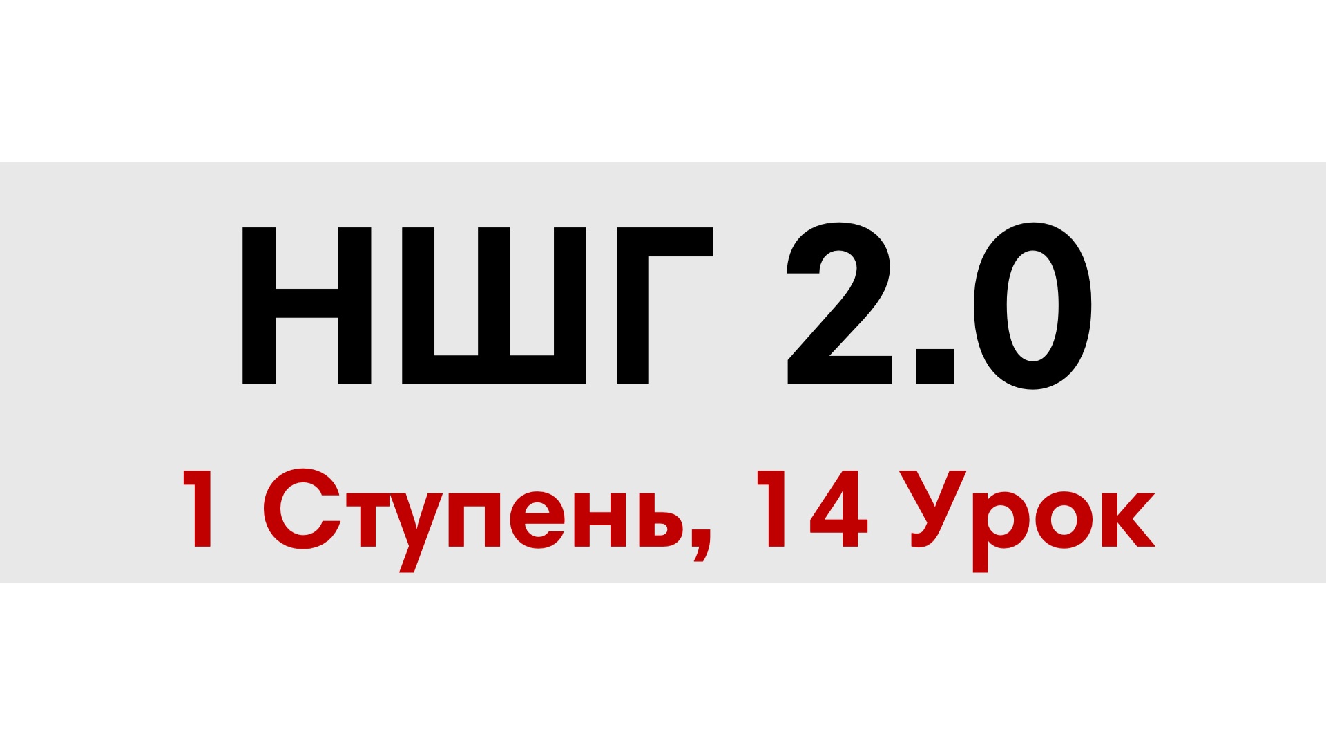 НШГ 2.0 1 Ступень 14 Урок