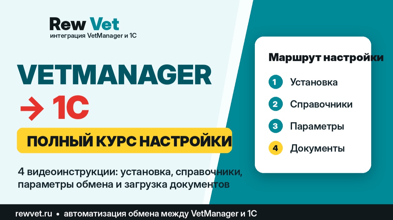RewVet: настройка VetManager и 1С