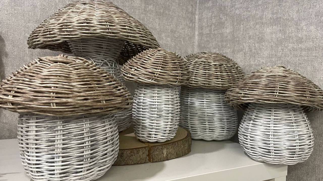 Грибы из ротанга ГрибАннушки