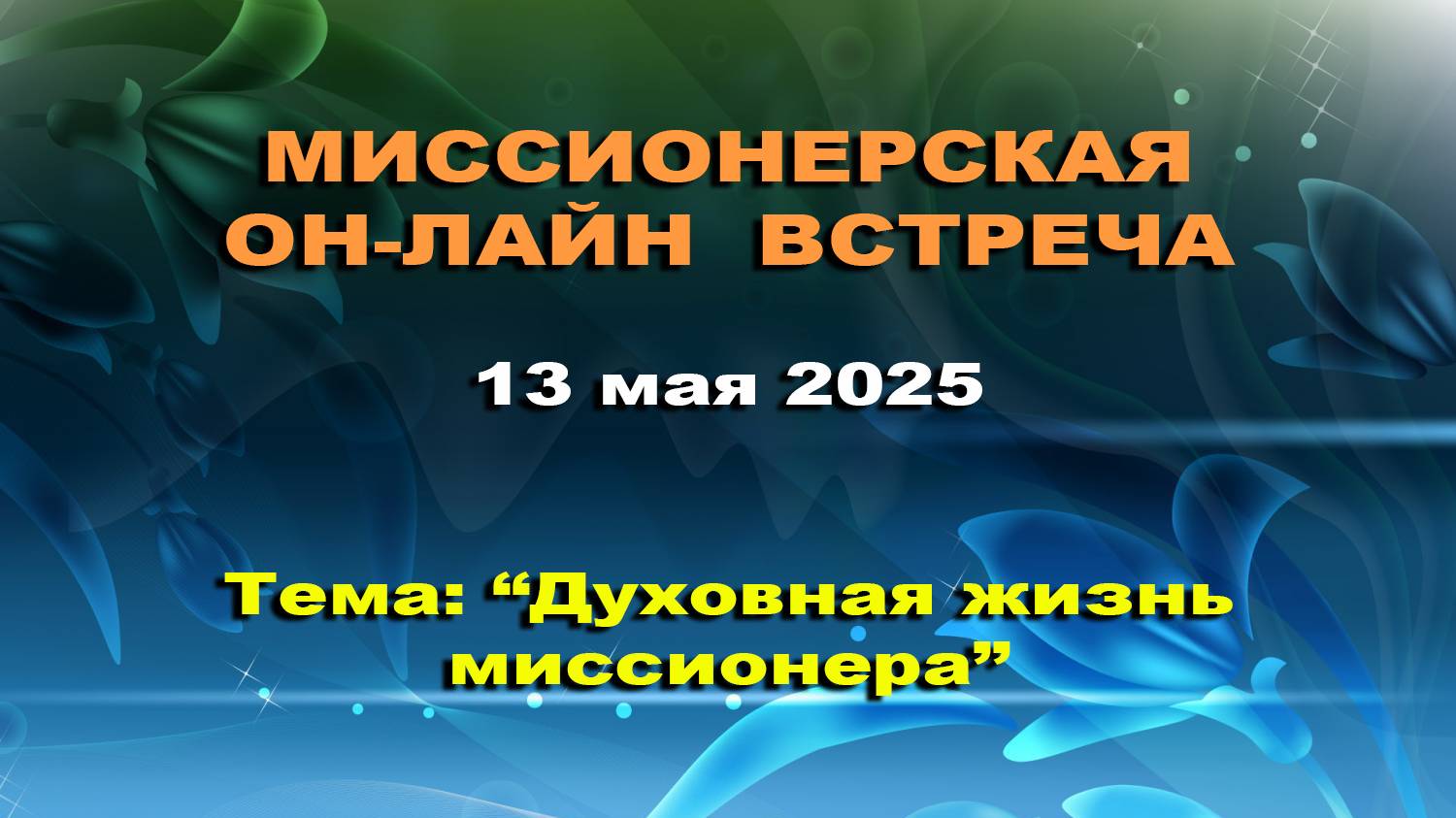 Миссионерская он-лайн встреча 13 мая 2025 г.