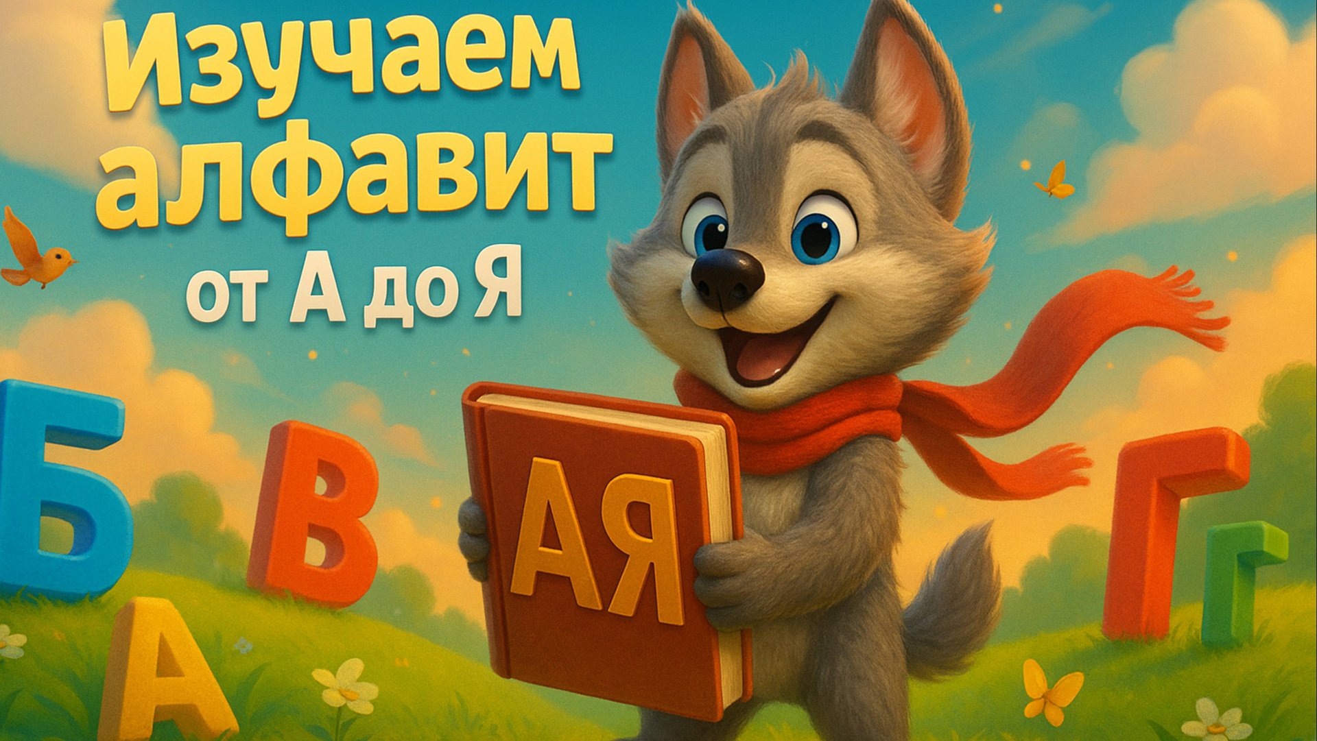 Учим АЛФАВИТ С ВОЛЧОНКОМ ВОЕМ🐺