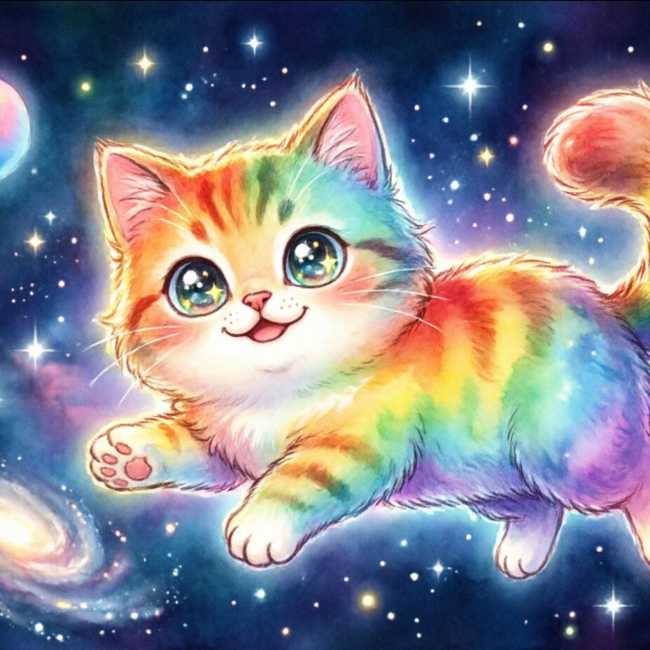 Иконка канала радужный кот