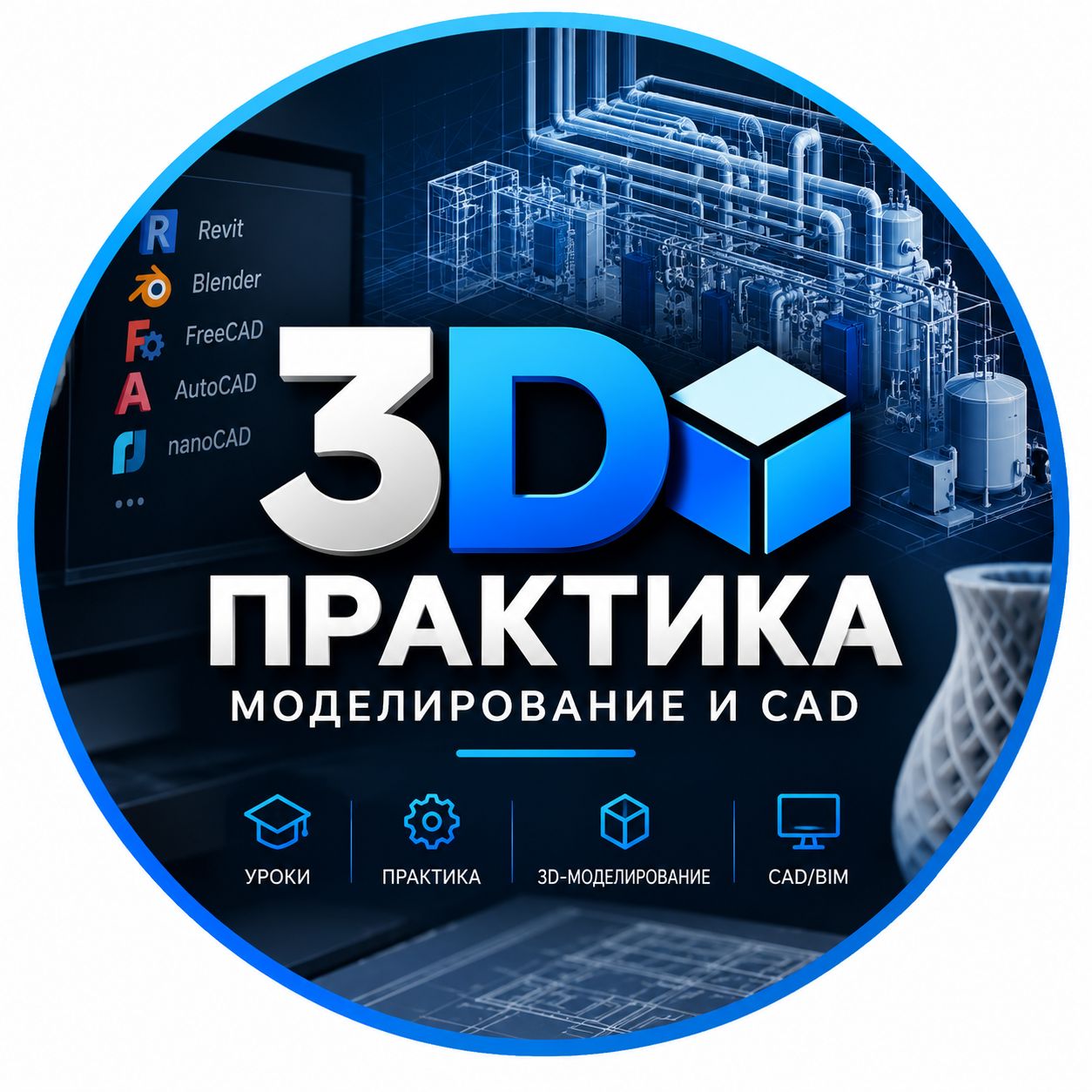 Иконка канала 3D Практика | Моделирование и CAD
