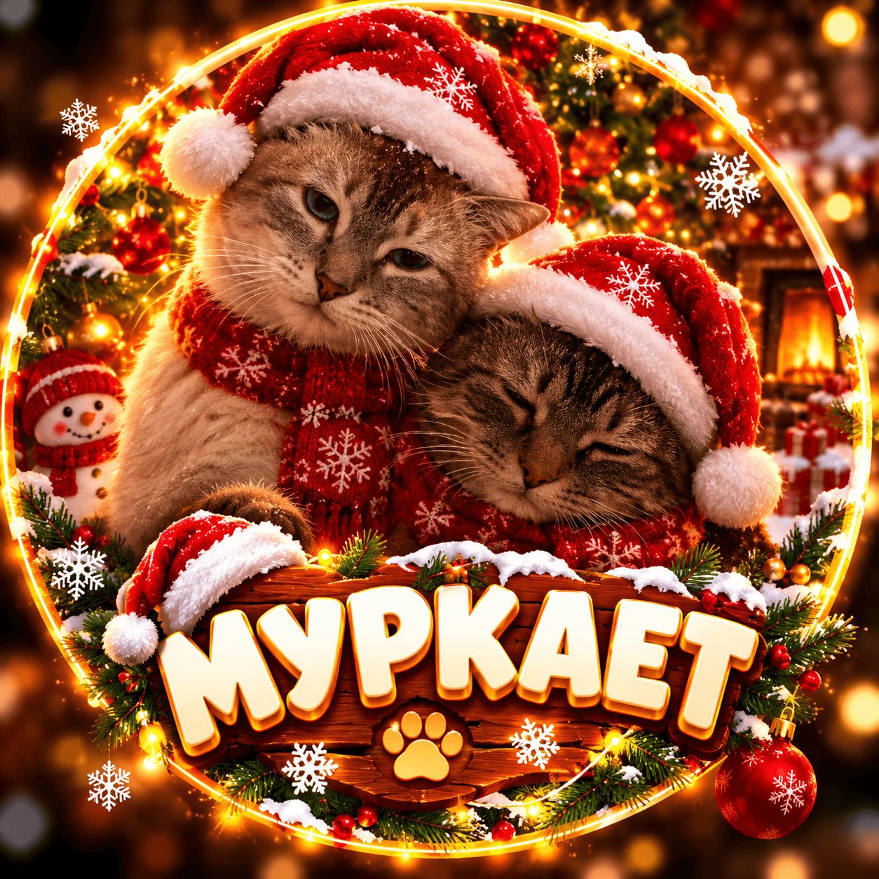 Иконка канала муркает новогодняя