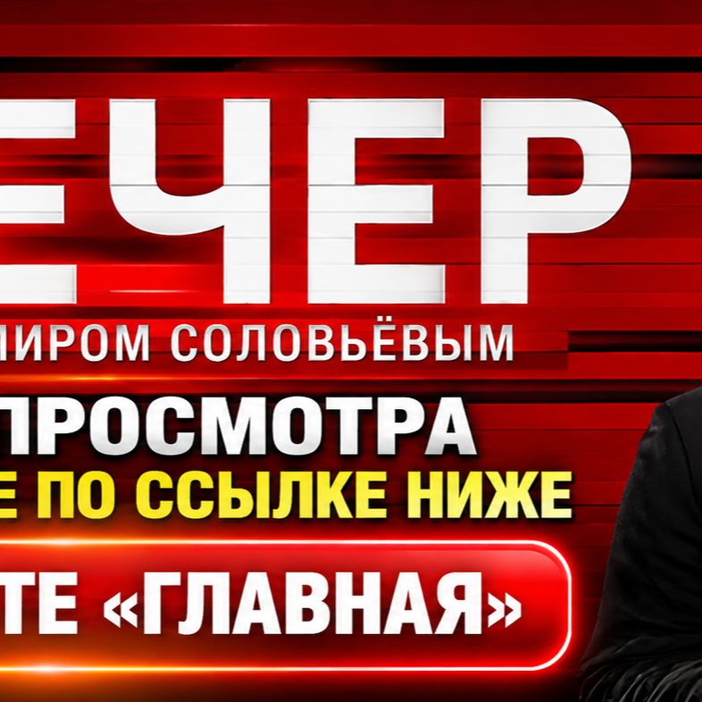 Иконка канала ВЕЧЕР С СОЛОВЬЁВЫМ 22.10.2026 полный выпуск (~TV~)
