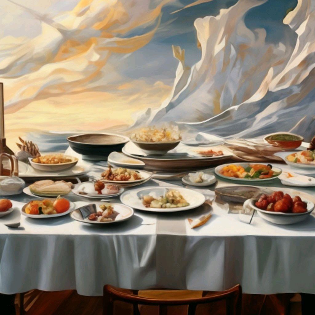 Салаты и консервы, десерты.