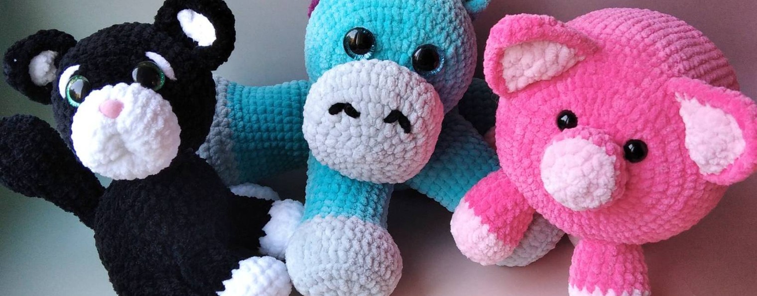 Звероплюшки. Игрушки ручной работы.