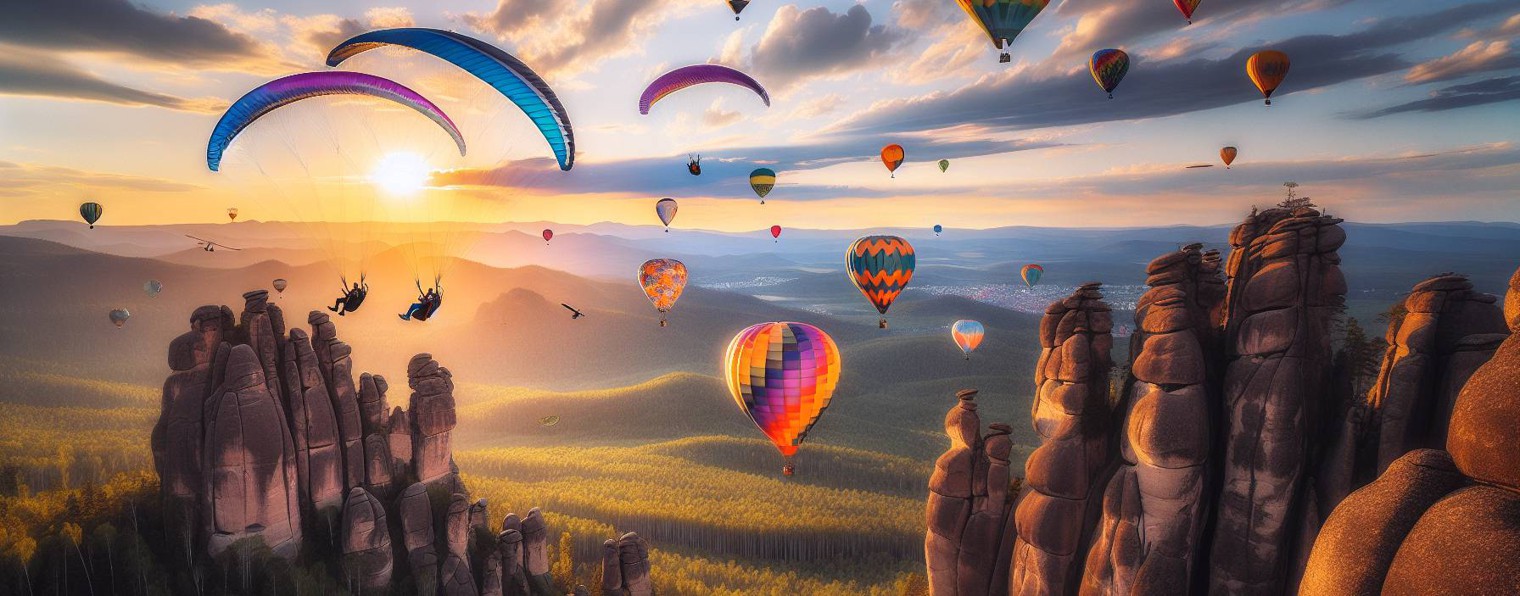 Полеты в Красноярске с AIRSIBERIA. Парапланы и шар