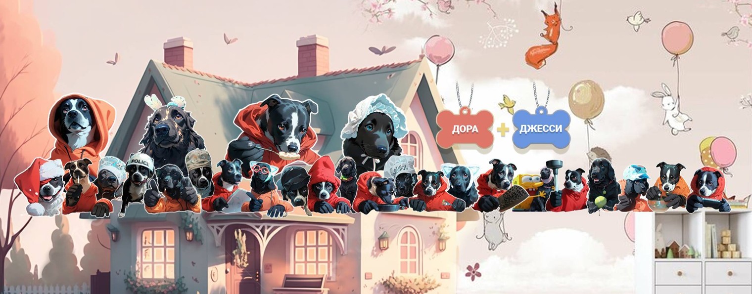 Стаффи Дора и спаниель Джесси