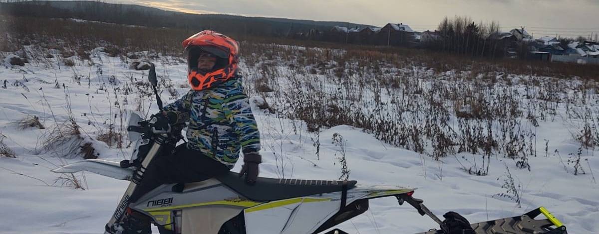 Эндуро Nibbi300 + Vortex X - сноубайк (зимой)
