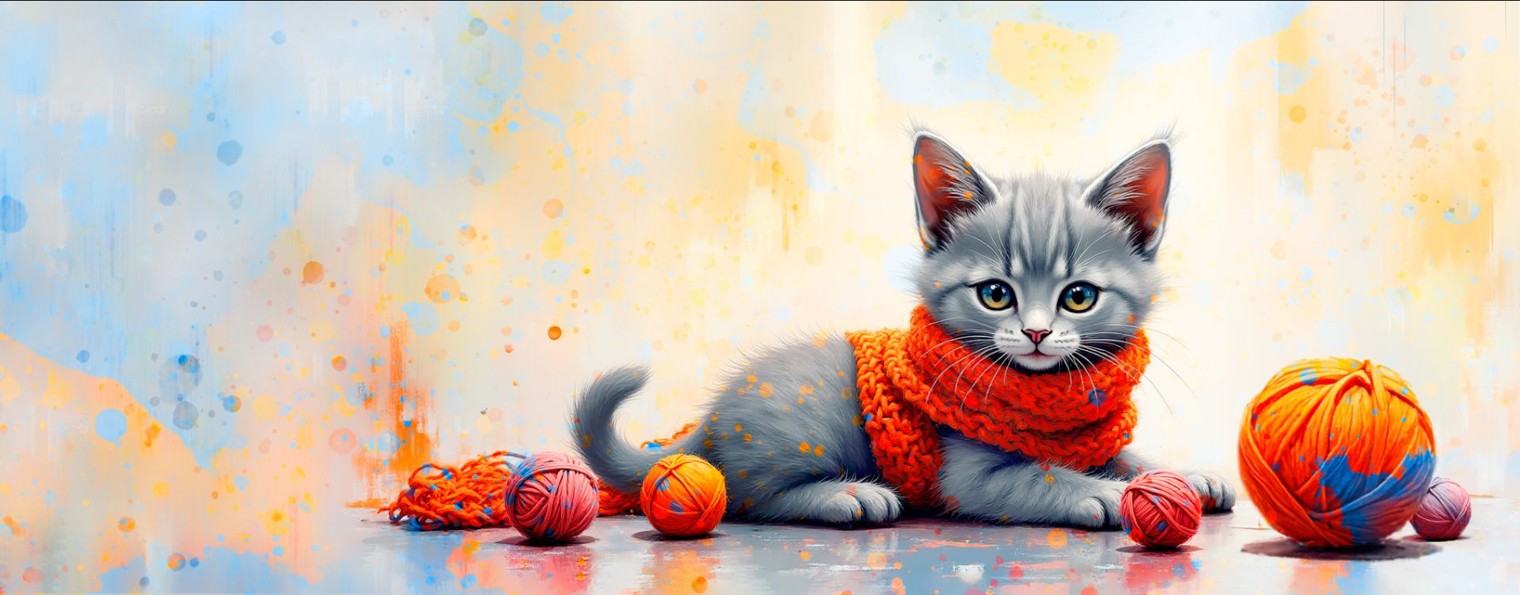 Кот с клубком