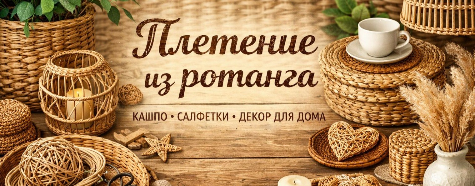 Анжела Тонких | плетение из ротанга | кашпо