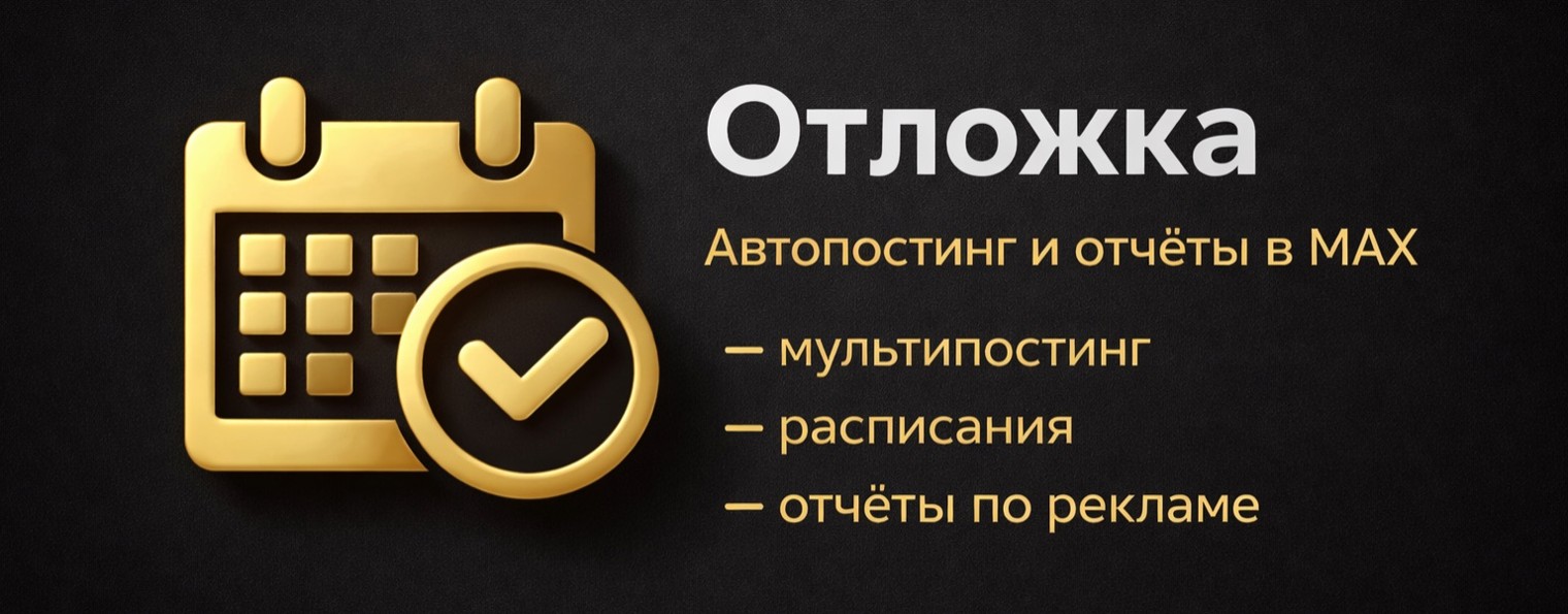 Отложка — Автопостинг и отчёты для MAX-каналов