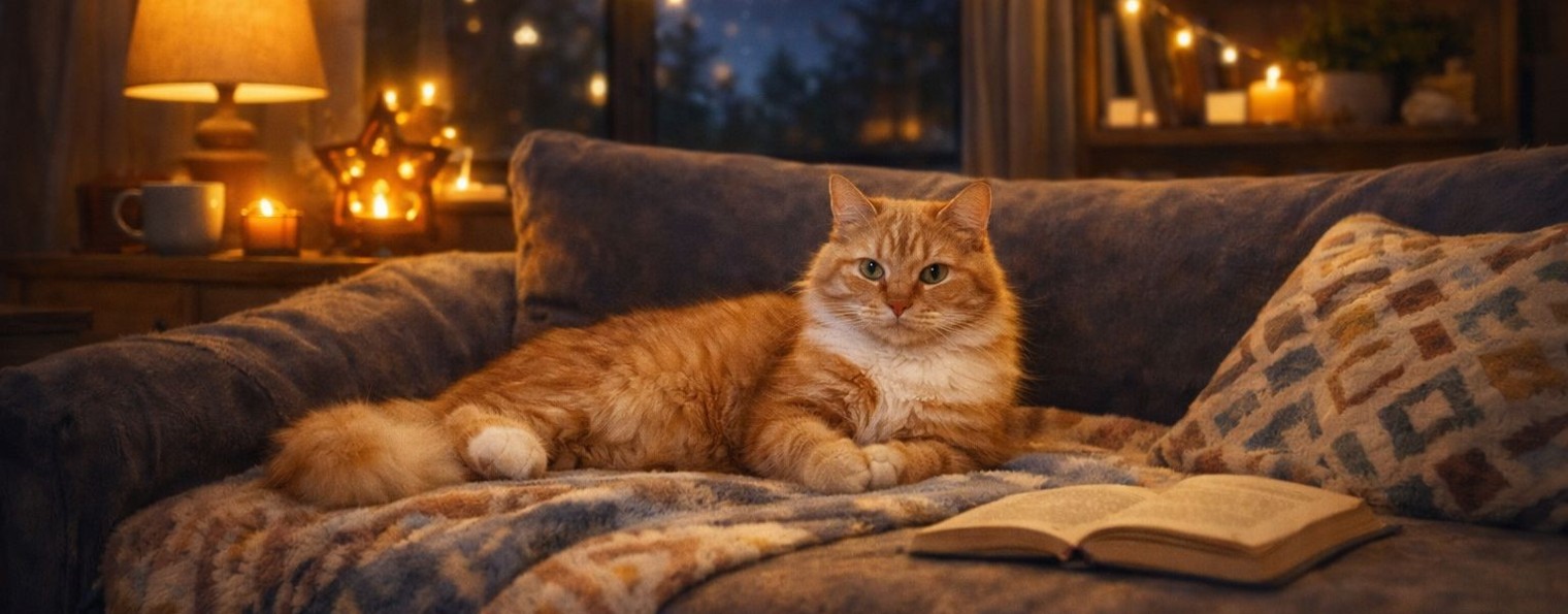 На диване с котом | Видео для сна и отдыха