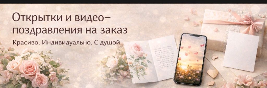 Дизайнерские открытки и видео на заказ