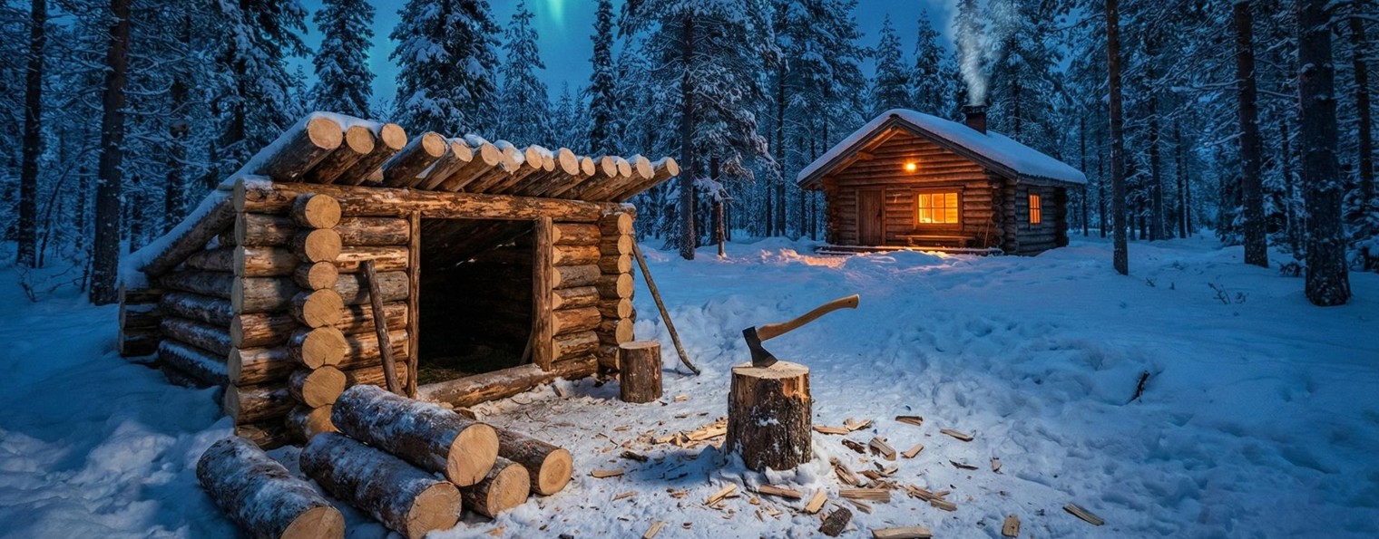 Ручное строительство, ремесло и жизнь у костра.