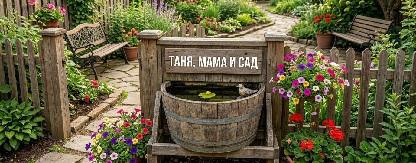 Таня, мама и сад