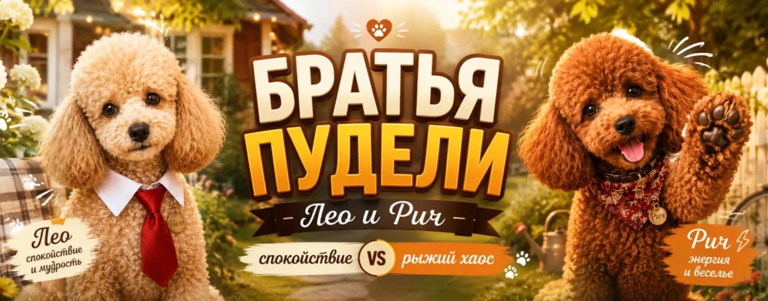 Братья пудели Лео и Рич