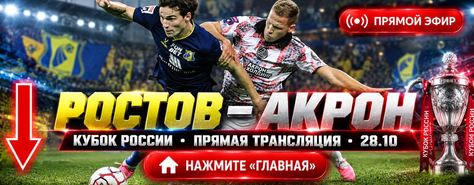 ★ РОСТОВ — АКРОН кубок России прямой эфир онлайн ★