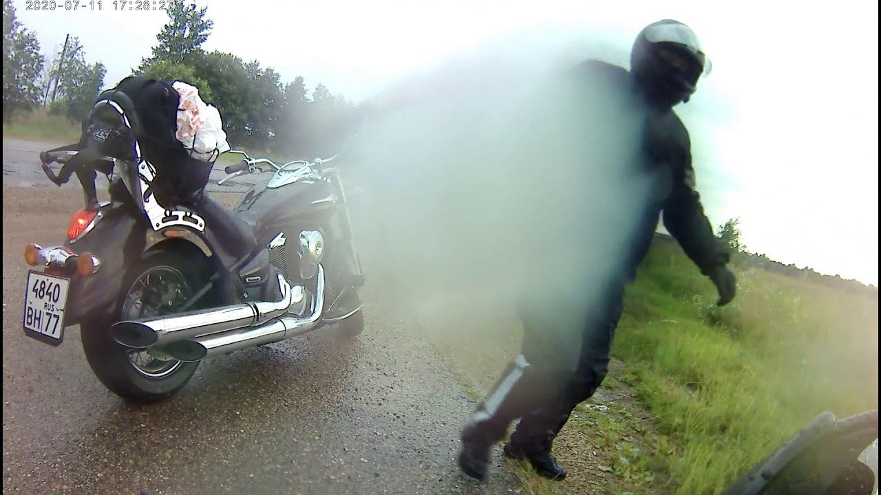 11.07.2020 Ржев Сычевка в дождь на мотоциклах.