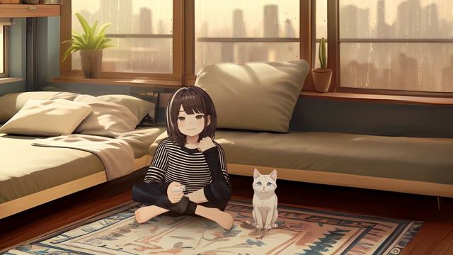 AI Animation ： Rainy Holiday (midjourney, stable diffusion, ebsynth) with Lo-fi music [YcpCrNMbumc]