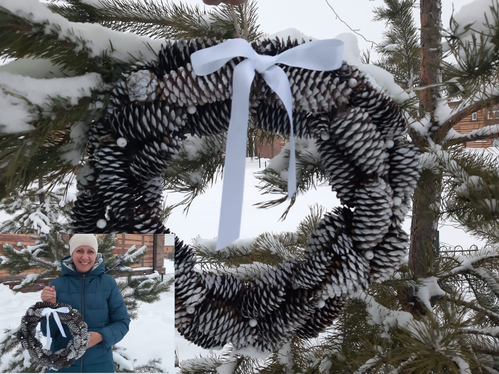 НЕЖНЫЙ РОЖДЕСТВЕНСКИЙ ВЕНОК ИЗ ЕЛОВЫХ ШИШЕК ЛЕГКО и быстро своими руками.mp4