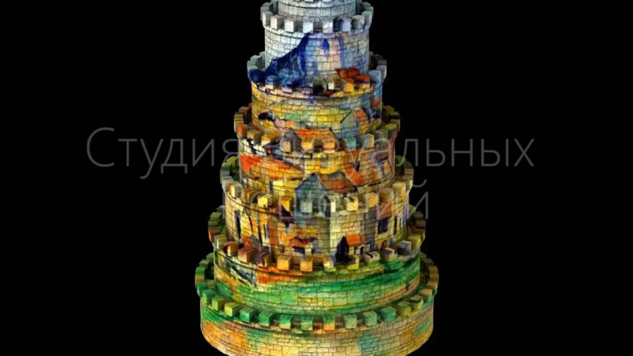 Проекция на свадебный торт. 3D mapping на торт.