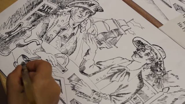 Корабль "Полтава" 1712
Видеоурок «В ГОЛЛАНДИИ» техника-черная тушь, перо