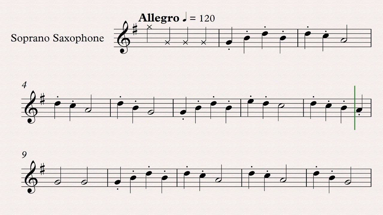 Кабалевский "Маленькая полька"  - видеоминусовка для саксофона-сопрано. Темп 120