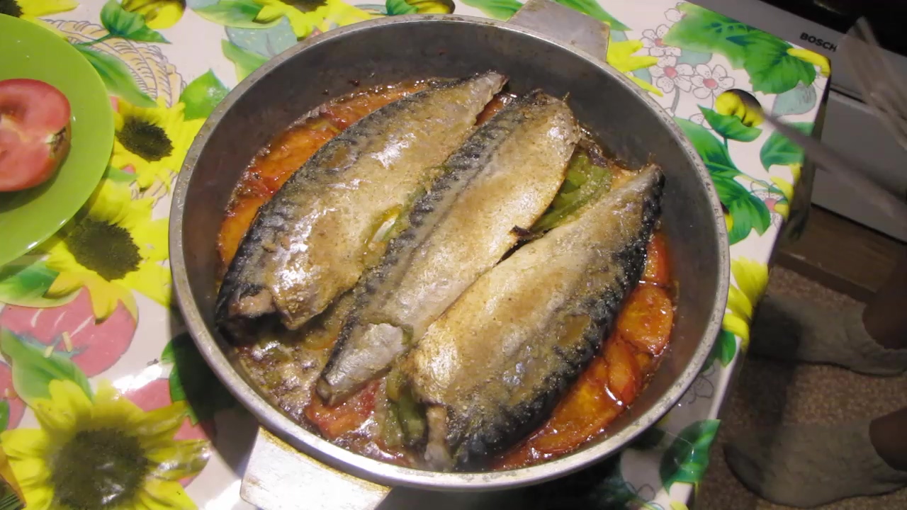 Скумбрия фаршированная овощным перцем - очень вкусно!!!!!!!