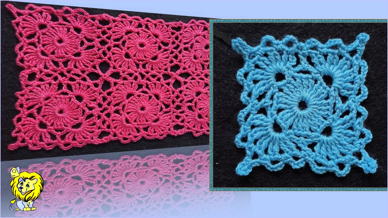 АЖУРНЫЙ КВАДРАТНЫЙ МОТИВ. Соединение мотивов