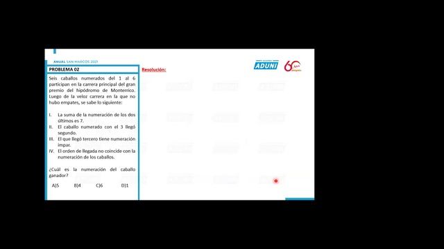 San Marcos Anual 2021 | Semana 08 Raz. Matemático