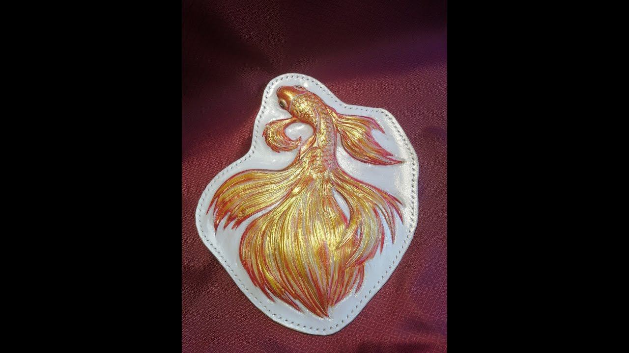 Накладка из кожи на женскую сумочку. Изделия из кожи. СКСтиль. Золотая рыбка)))