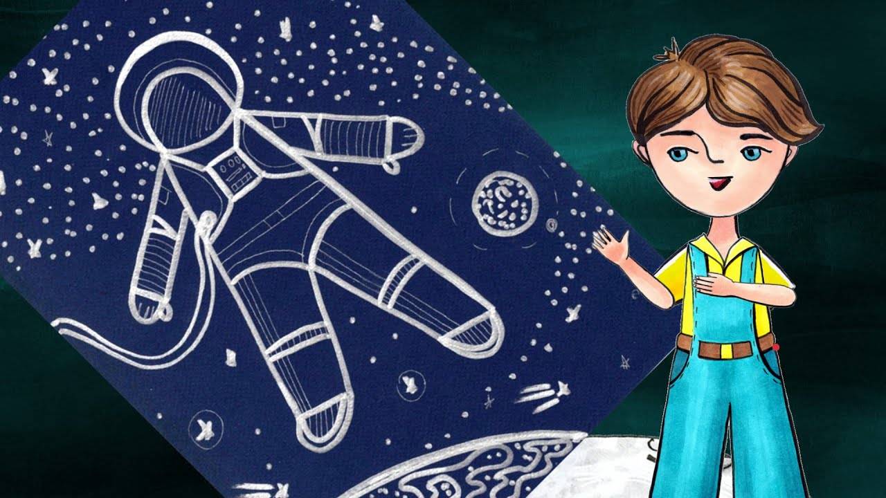 Рисуем космонавта с детьми 5- 8 лет