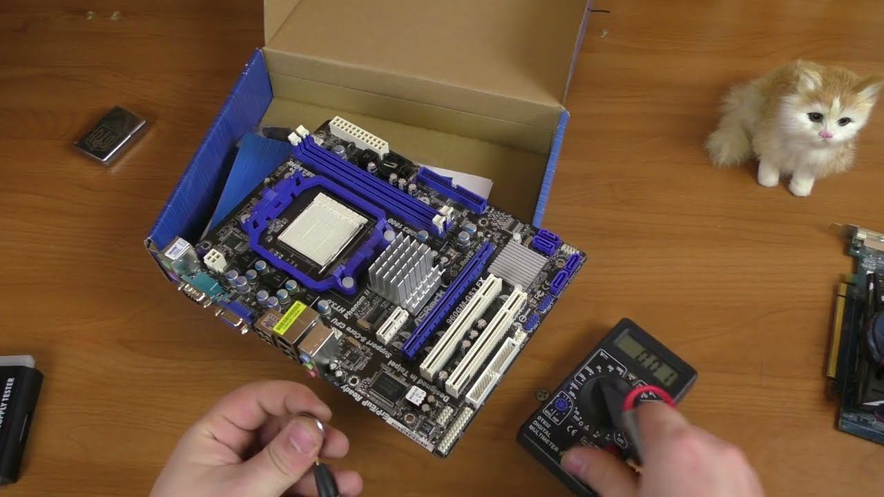 Покупки на блошинке - мать под разгон FX, БП, HD7750 и котёнок