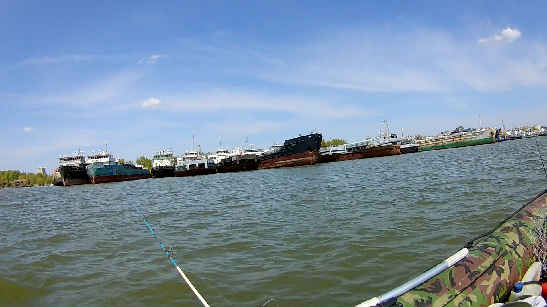 Обзор рыбных мест 18.07.2023 год №1 р.Иртыш г.Омск Рыбалка спиннингом, троллинг в затоне Лампочка.