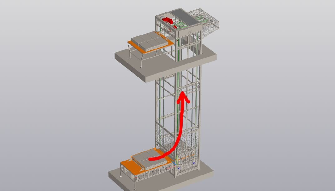 Вертикальный конвейер для замороженных мясных блоков
