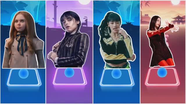 MEGAN DOLLS ✅️ WEDNESDAY BLOODY MARY ✅️ (G)I-DLE QUEENCARD ✅️ JISOO FLOWER |Tiles Hop EDM Rush.mp4