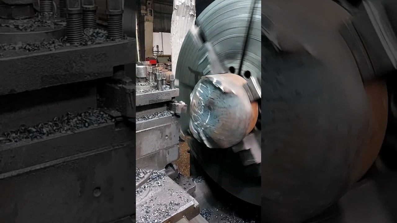 Торцовка кривой заготовки на удар/ДИП-500 в работе /Токарная обработка на станке 1М65!!!