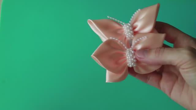 Бабочки из атласной ленты Бантики 🎀