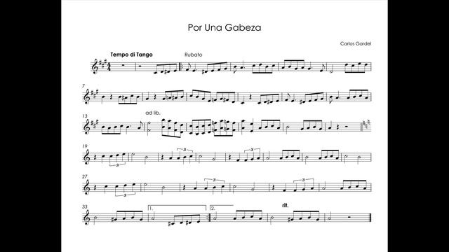 Танго Por Una Cabeza из фильма "Запах женщины - минусовка для трубы