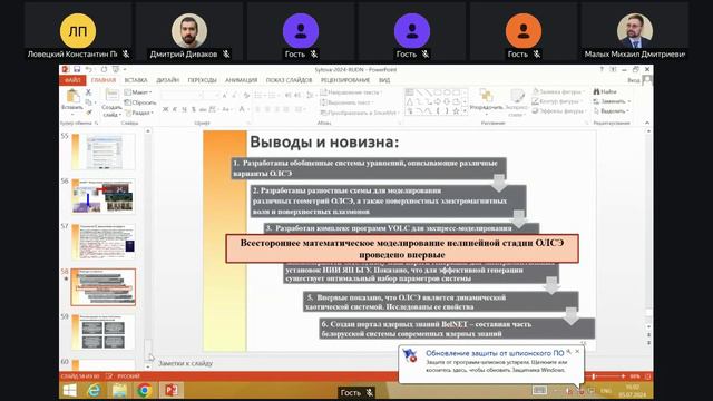 2024-07-05, Моделирование нелинейной динамики электромагнитного излучения